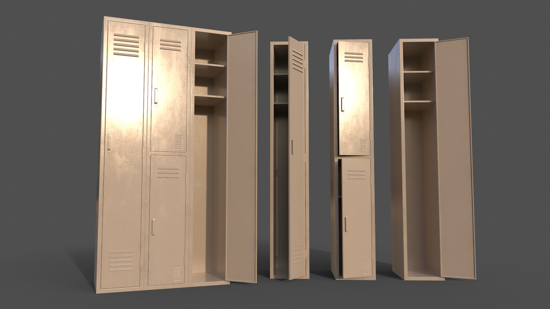 ArtStation - PBR School Gym Locker 04 - White | Game Assets