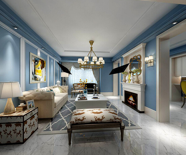 ArtStation - Post-modern style living room design 04 | Resources