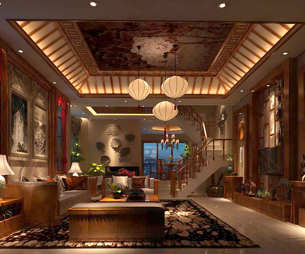 ArtStation - Southeast Asian style living room 01 | Resources