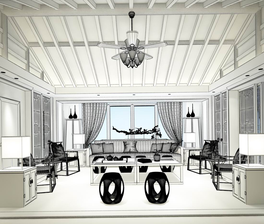 ArtStation - Southeast Asian style living room 05 | Resources