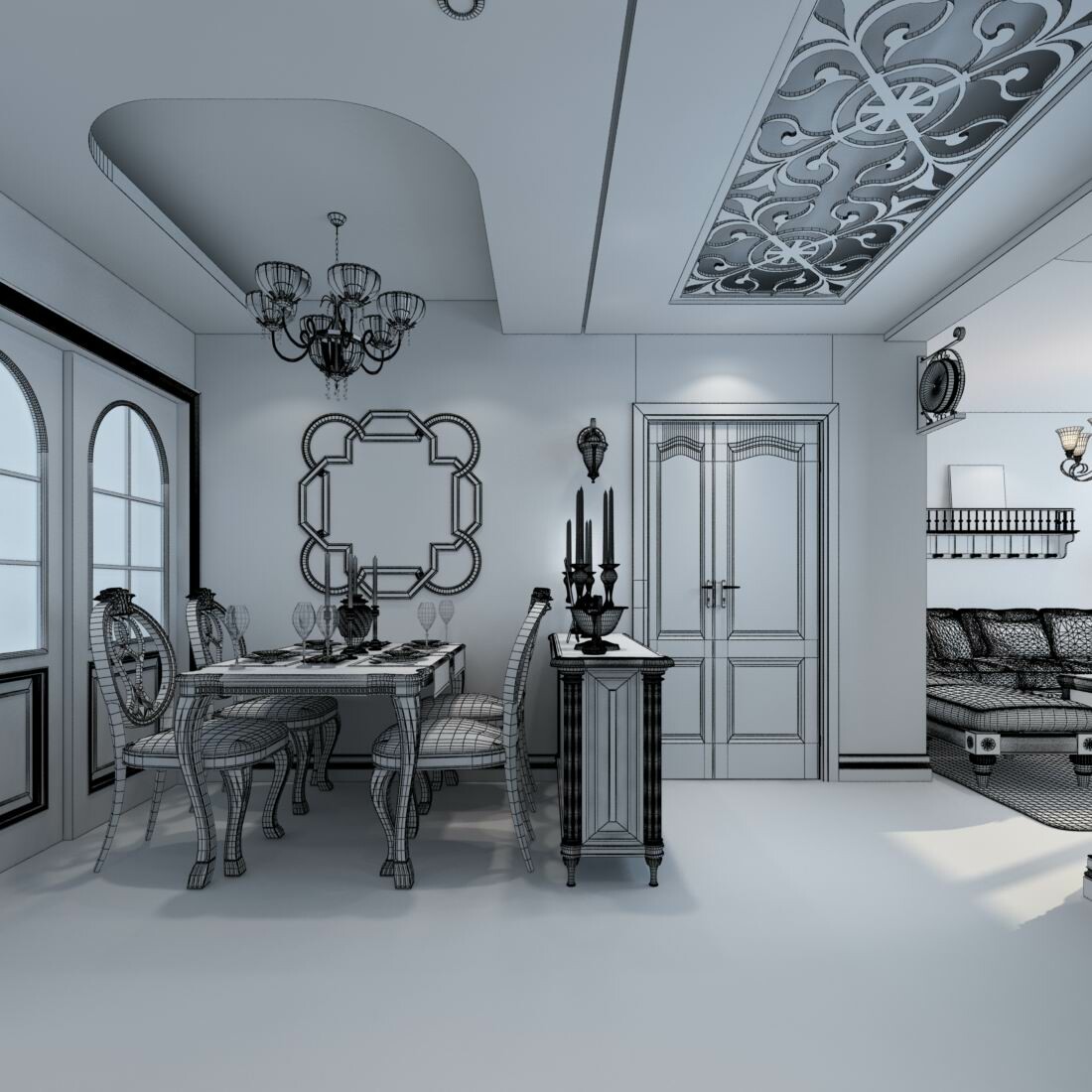 ArtStation - Living Room Space - Southeast Asian Style -9401 | Resources