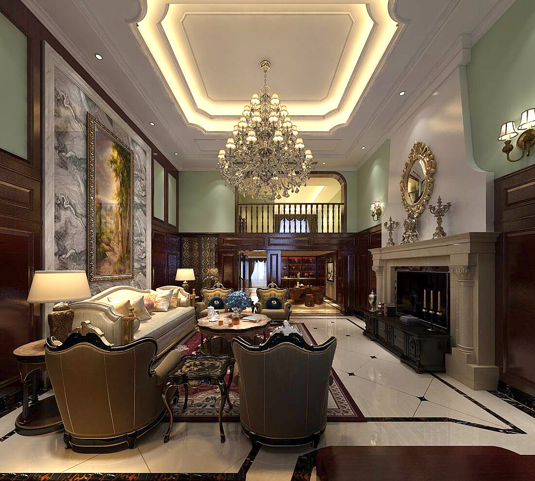 ArtStation - Living Room - American Style -9409 | Resources