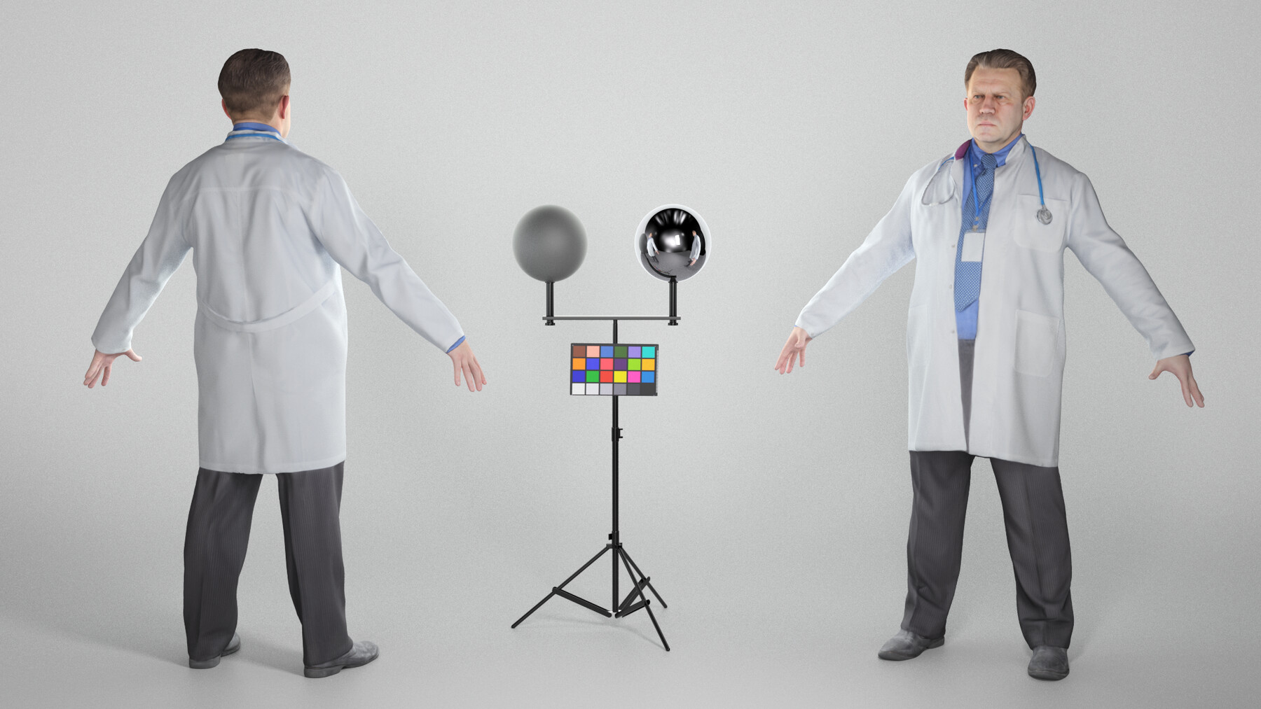 ArtStation - Man in lab coat in A-pose 332 | Game Assets