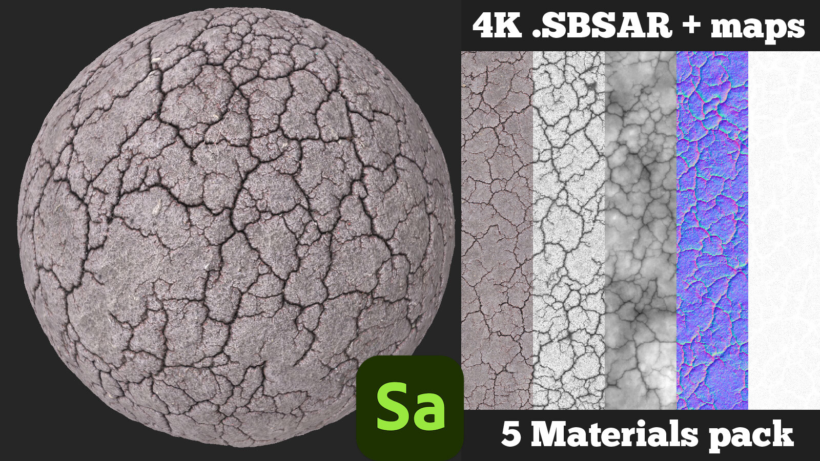 ArtStation - Cracked Surface Material Pack | Game Assets