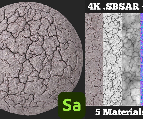 ArtStation - Cracked Surface Material Pack | Game Assets