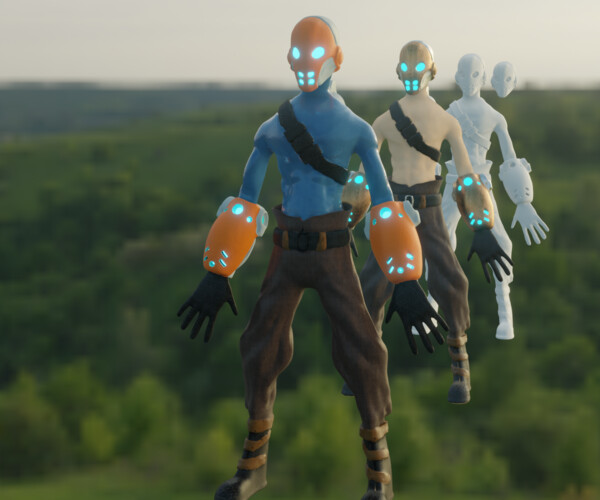 ArtStation - Blue cyborg | Resources