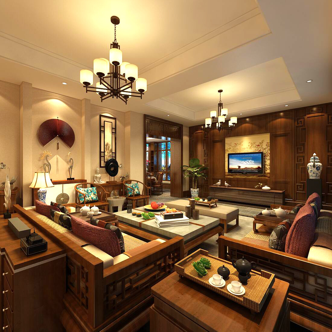 ArtStation - Living room - Chinese style -9405 | Resources