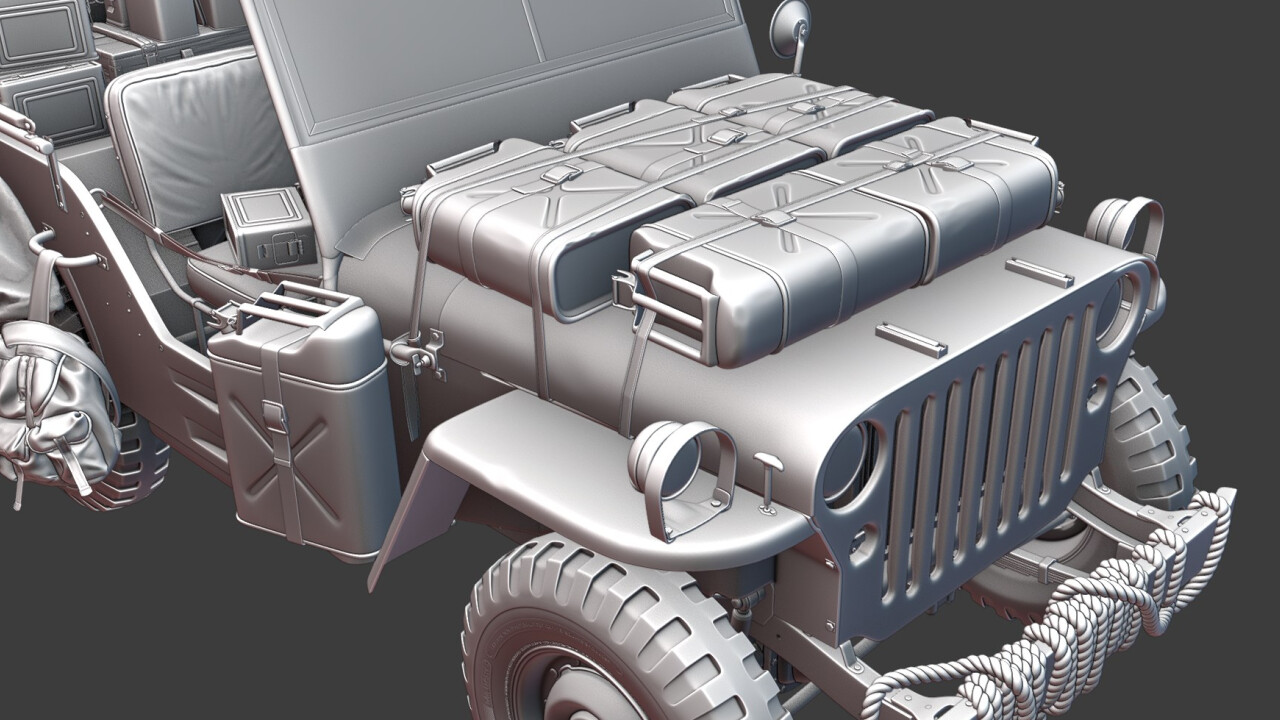 ArtStation - Jeep Willys MB 3D Model - High Poly | Game Assets
