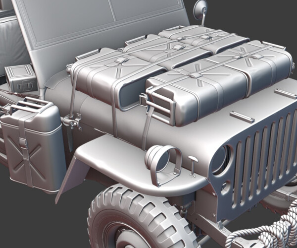 ArtStation - Jeep Willys MB 3D Model - High Poly | Game Assets
