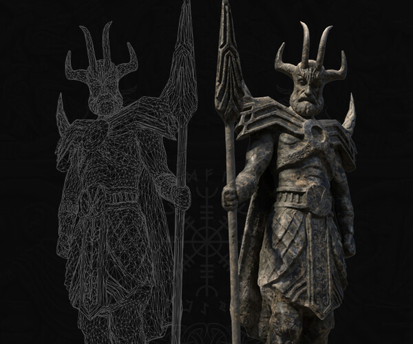ArtStation - Odin And Loki 3D Sculpture | Game Assets