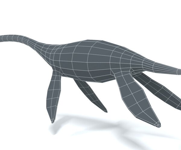 ArtStation - Low Poly Cartoon Plesiosaurus Dinosaur | Game Assets
