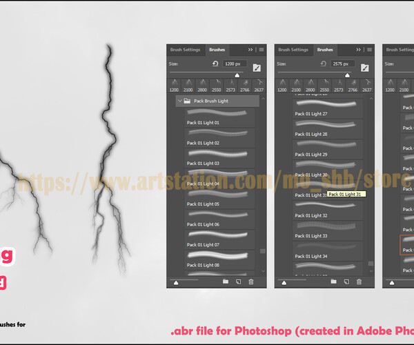 ArtStation - 40 Lightning brushes for photoshop and procreate | Brushes