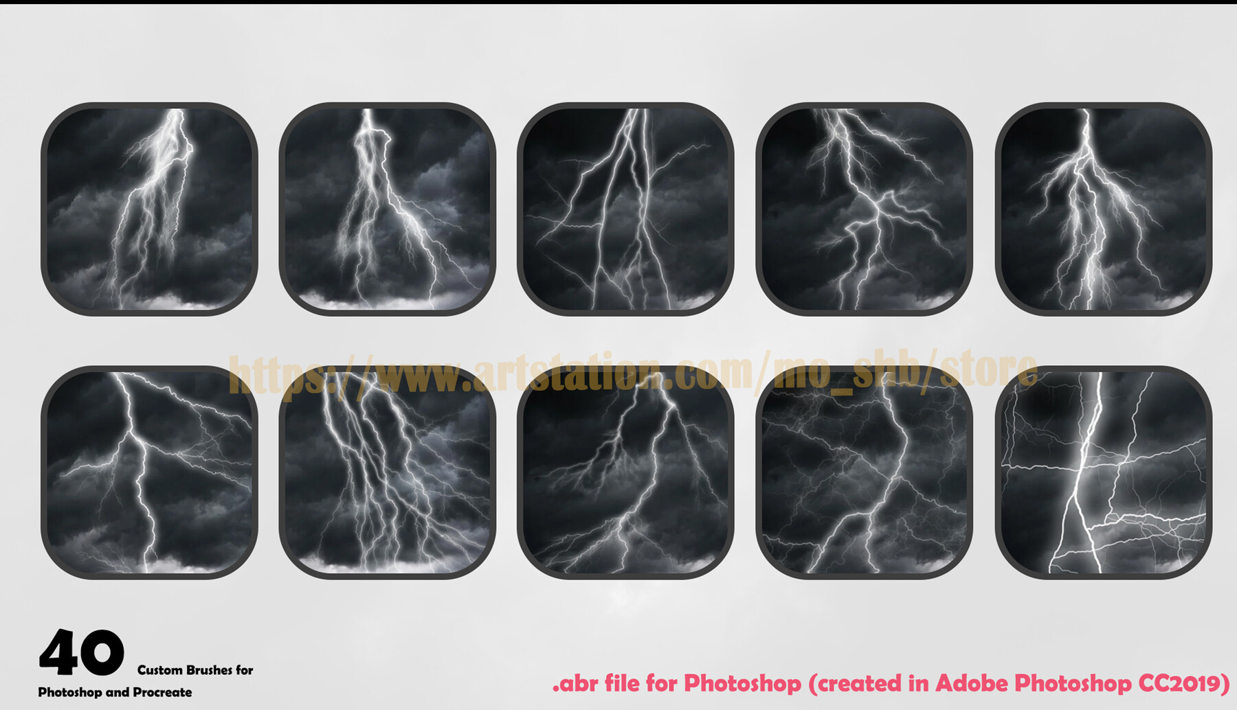 ArtStation - 40 Lightning brushes for photoshop and procreate | Brushes