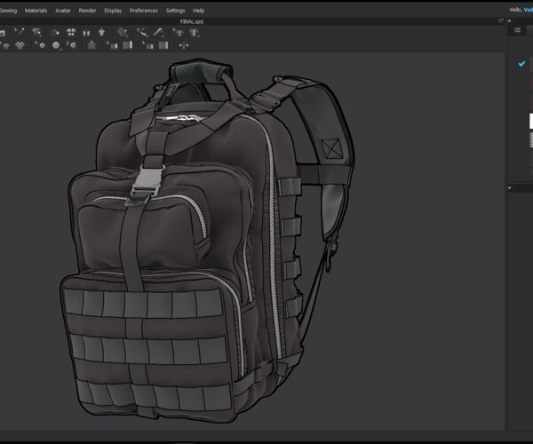 ArtStation - Tactical Backpack №1. Marvelous Designer / Clo 3D project ...
