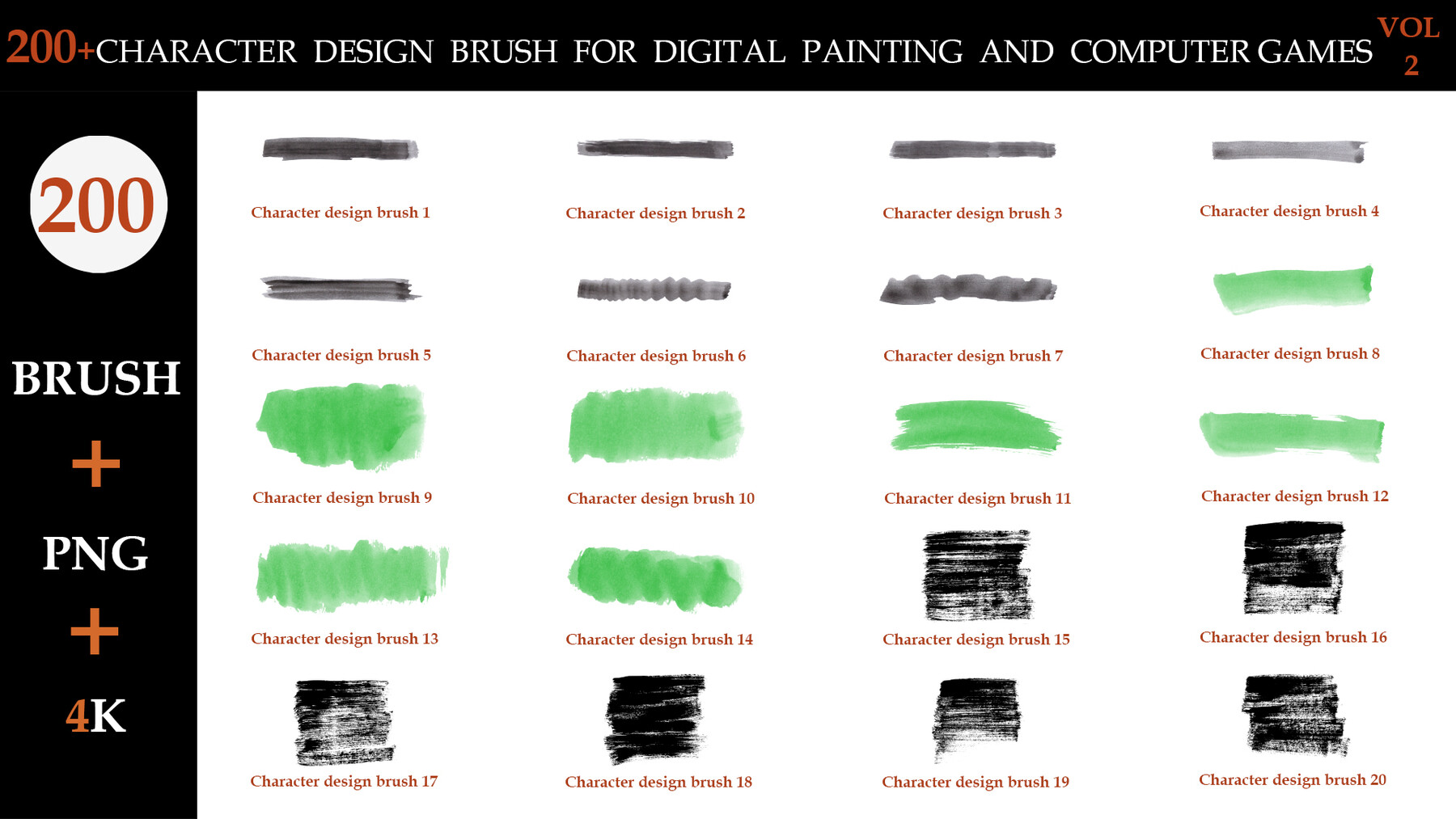 ArtStation - 200+CHARACTER DESIGN BRUSH FOR DIGITAL PAINTING AND ...