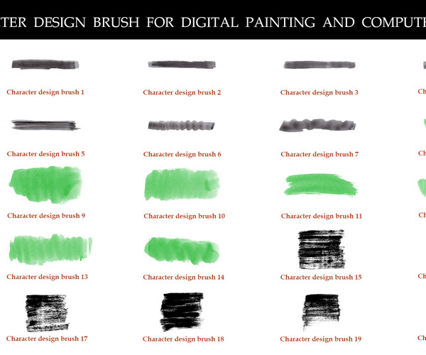 ArtStation - 200+CHARACTER DESIGN BRUSH FOR DIGITAL PAINTING AND ...
