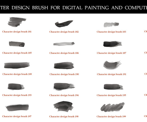 ArtStation - 200+CHARACTER DESIGN BRUSH FOR DIGITAL PAINTING AND ...