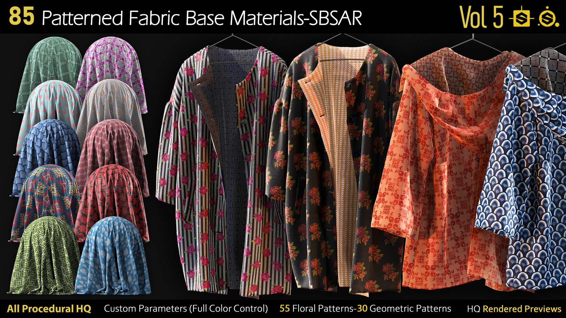 Debox Studio - 85 Patterned Fabric Base Materials-SBSAR