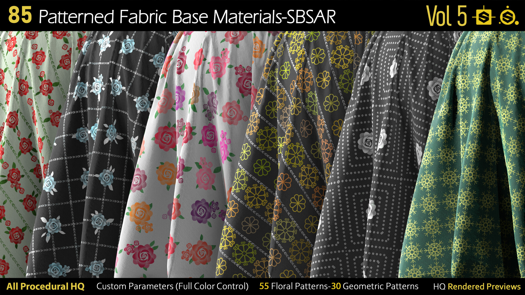 Debox Studio - 85 Patterned Fabric Base Materials-SBSAR