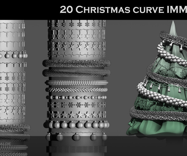 ArtStation - 20 Christmas IMM Curve Zbrush Brushes (Blender) | Brushes