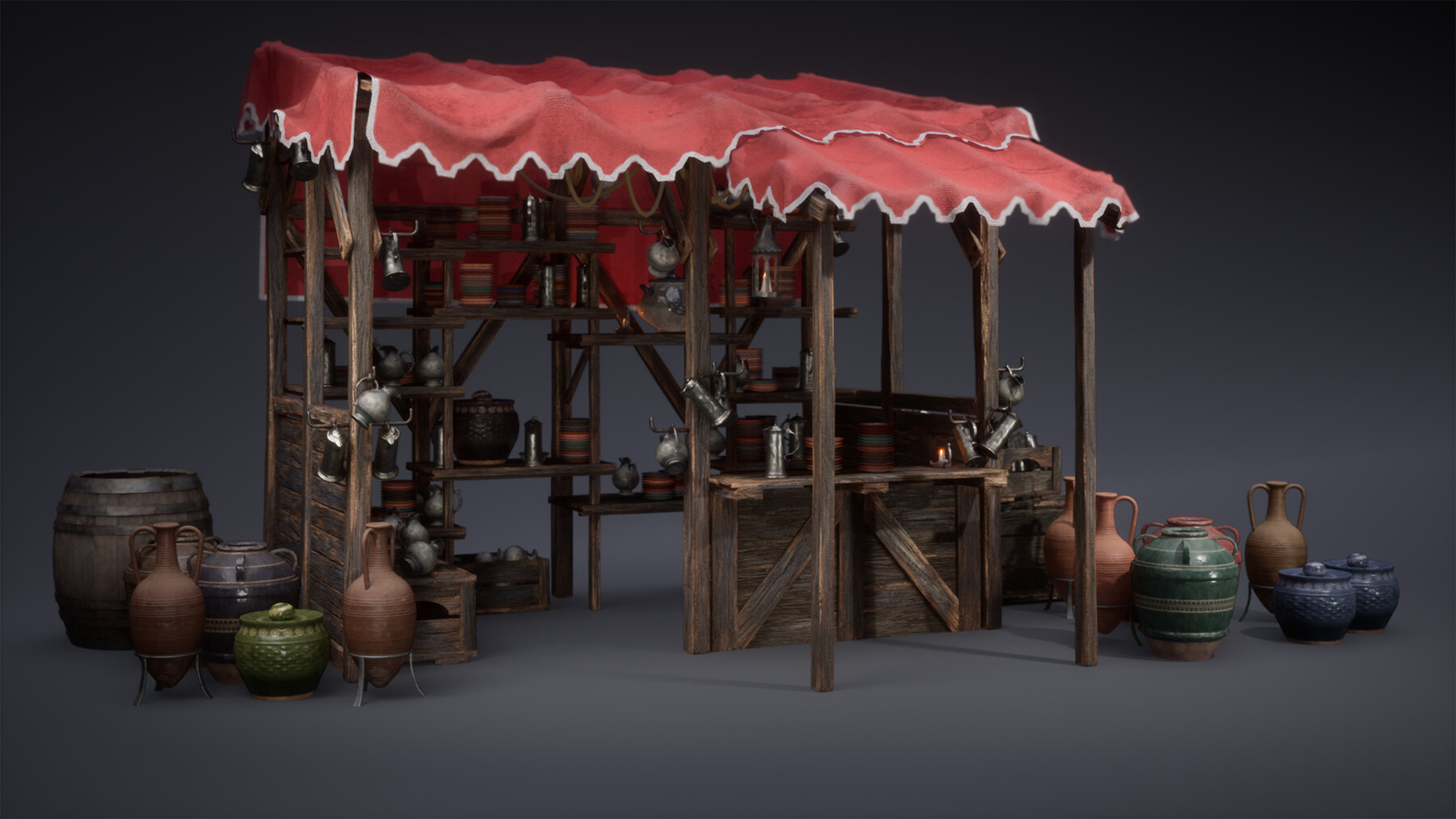 ArtStation - EXE Medieval Shop - Pottery Stands Pack | Game Assets