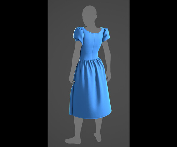 ArtStation - Blue Dress | Game Assets