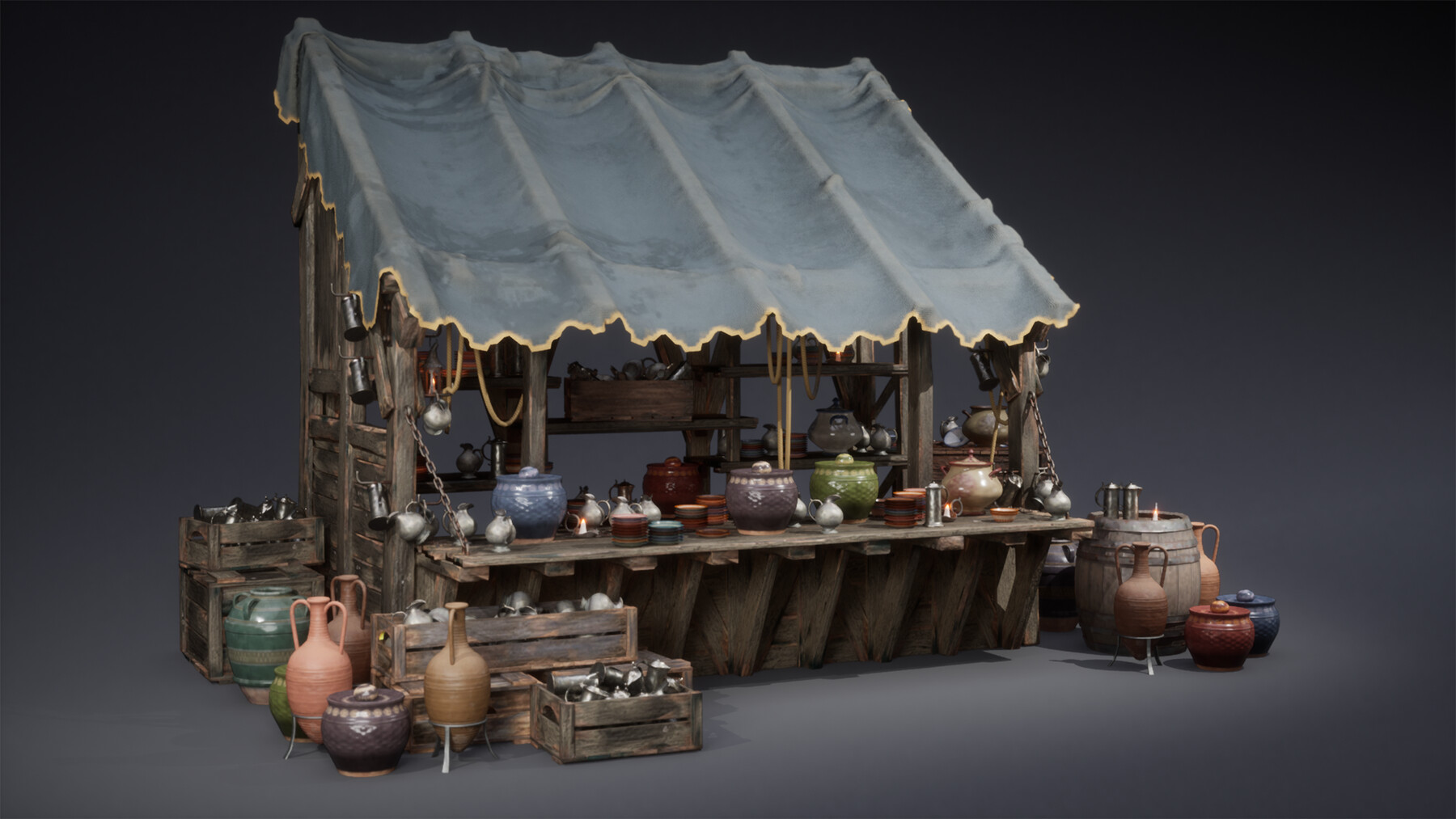 ArtStation - EXE Medieval Shop - Pottery Stands Pack | Game Assets