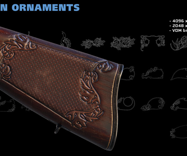 ArtStation - 47 alphas for Weapons (Substance, Zbrush, PNG) | Brushes