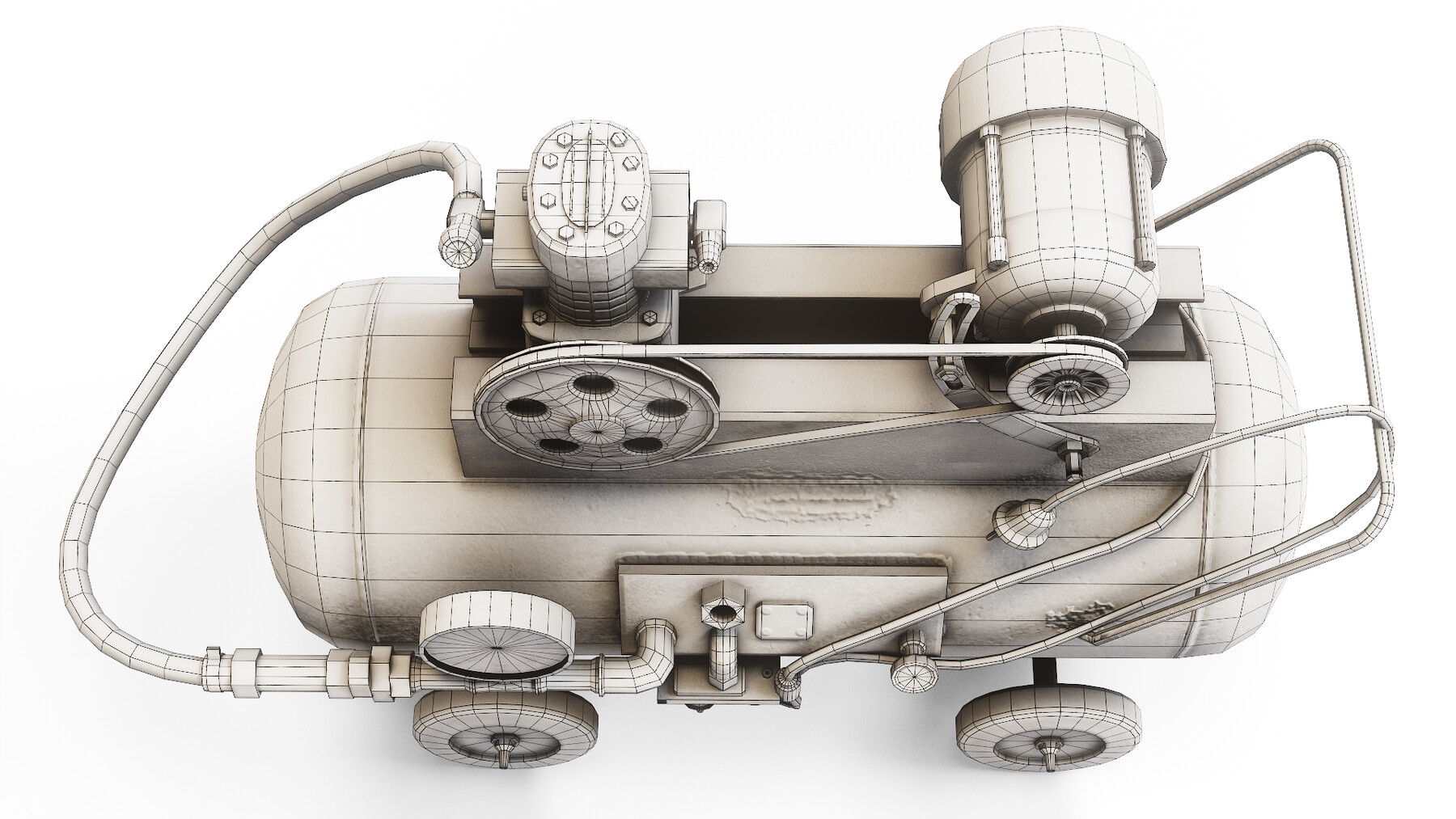 ArtStation - Air compressor PBR DIY tool 6 colors old used handmade | Game Assets