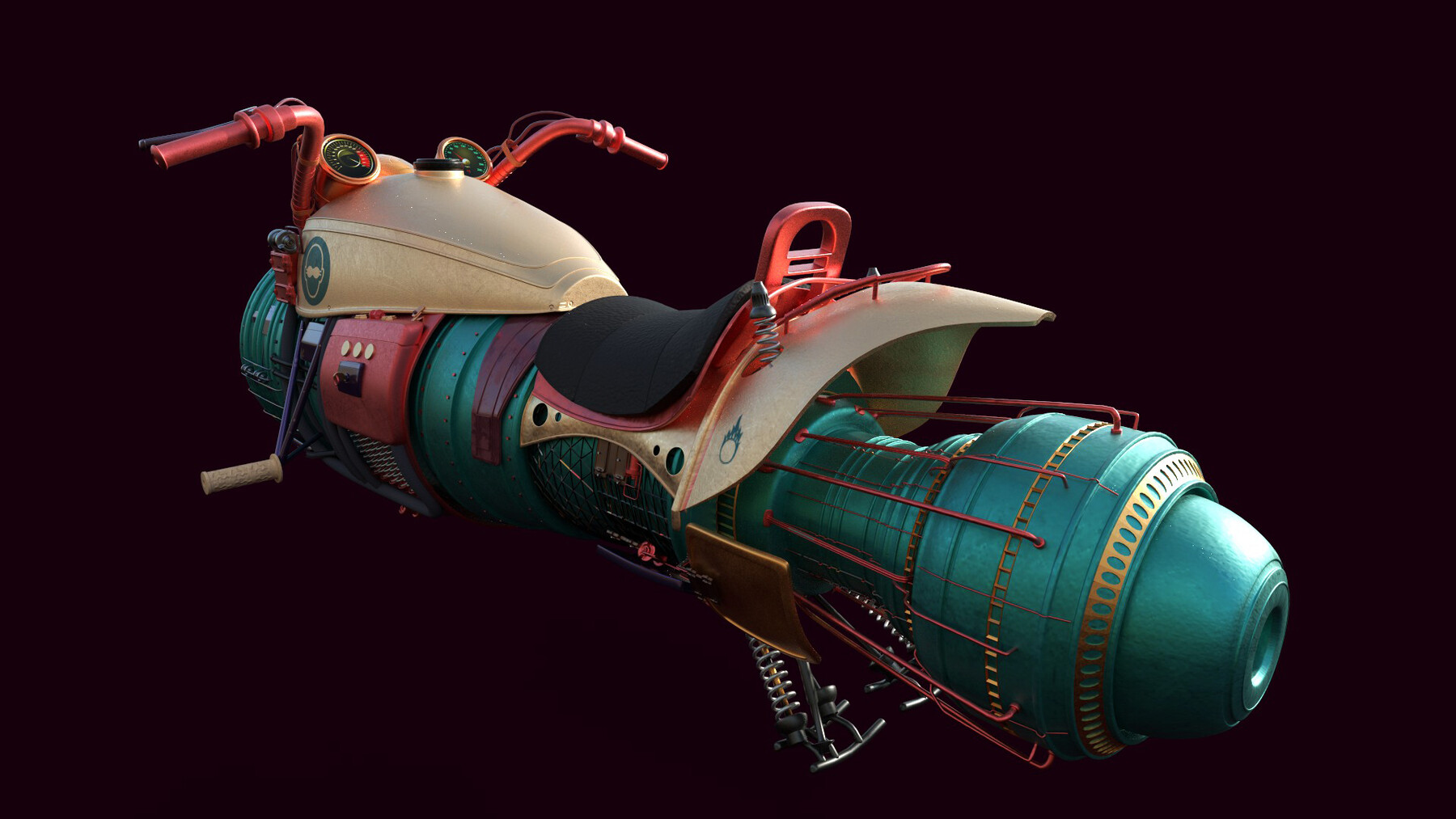 ArtStation - retro Space motorcycle game ready low poly | Game Assets