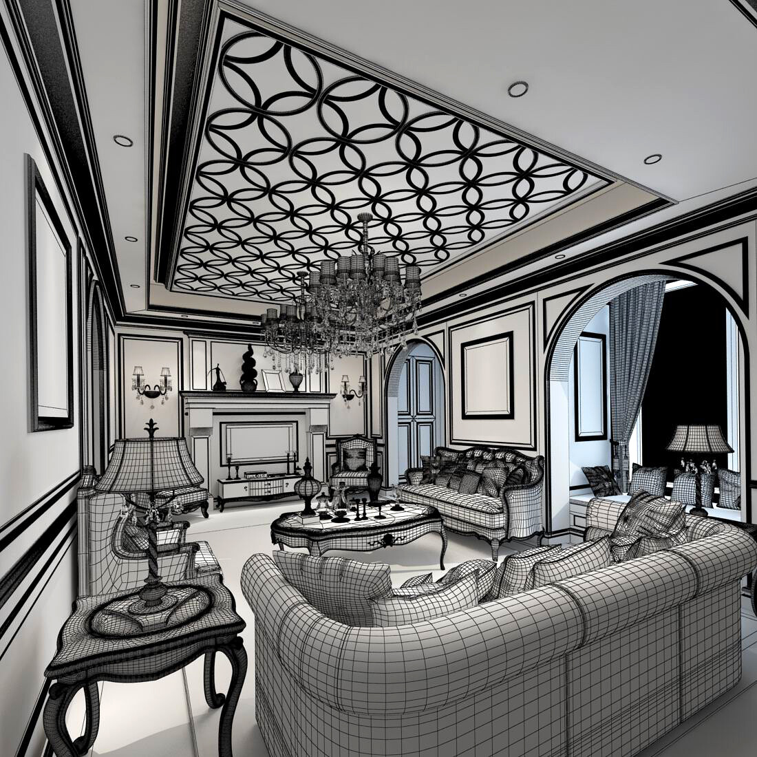 ArtStation - Stylish avant-garde living room design 43 | Resources