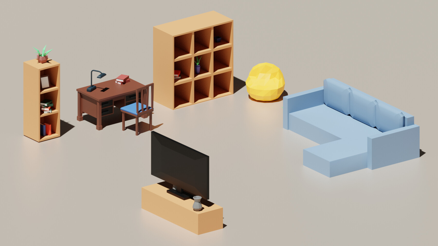 ArtStation - LowPoly Furniture pack | Game Assets