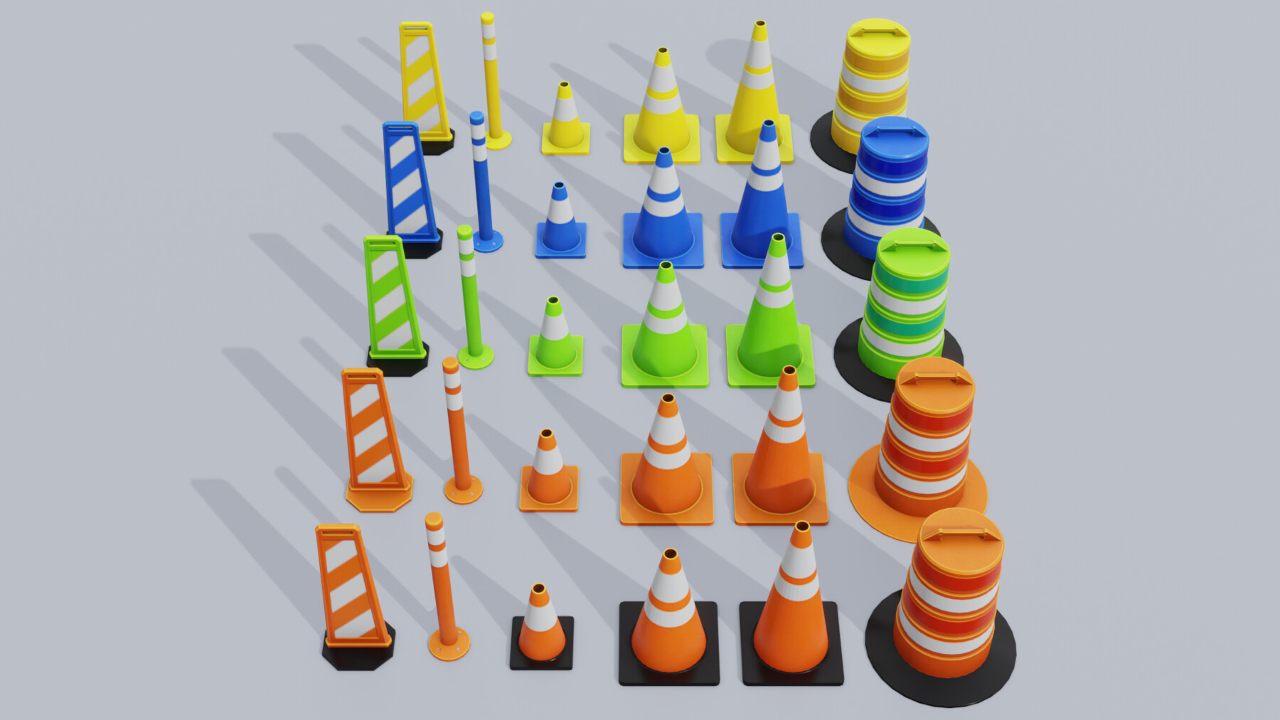 ArtStation - Generic Props: Stylized Traffic cones | Game Assets