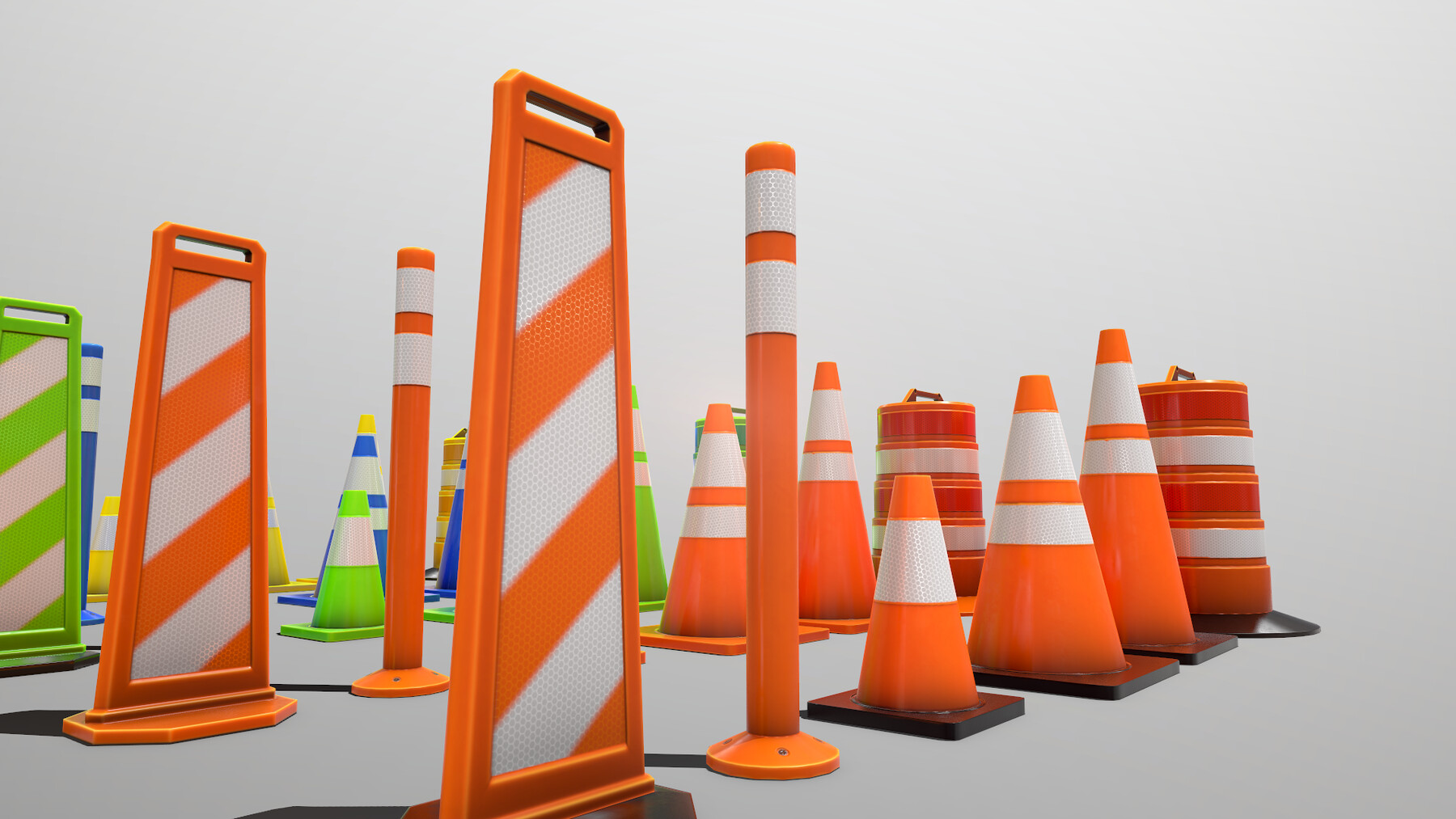 ArtStation - Generic Props: Stylized Traffic cones | Game Assets