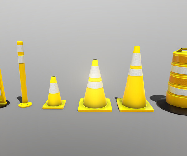 ArtStation - Generic Props: Stylized Traffic cones | Game Assets
