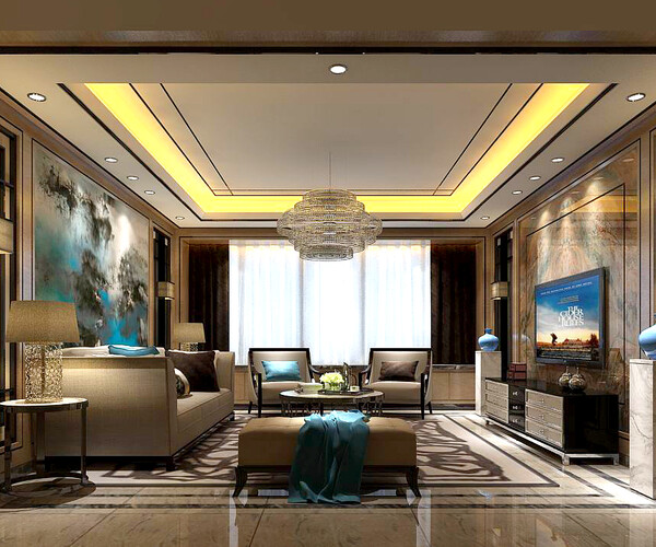 ArtStation - Stylish avant-garde living room design 60 | Resources