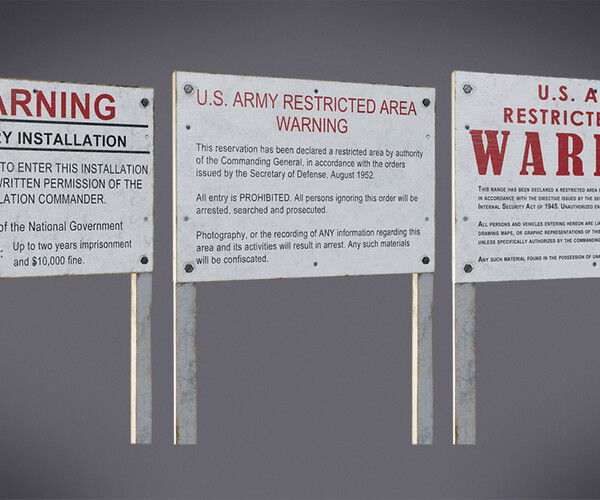 ArtStation - Top Secret Military Base / Research Facility Warning Signs ...
