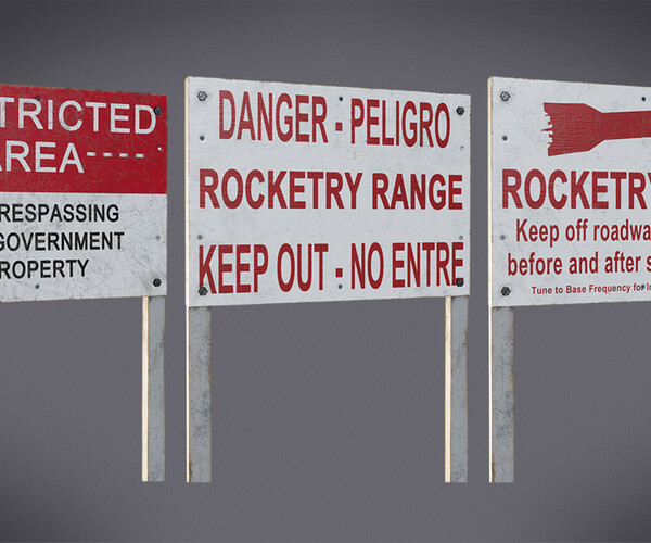 ArtStation - Top Secret Military Base / Research Facility Warning Signs ...