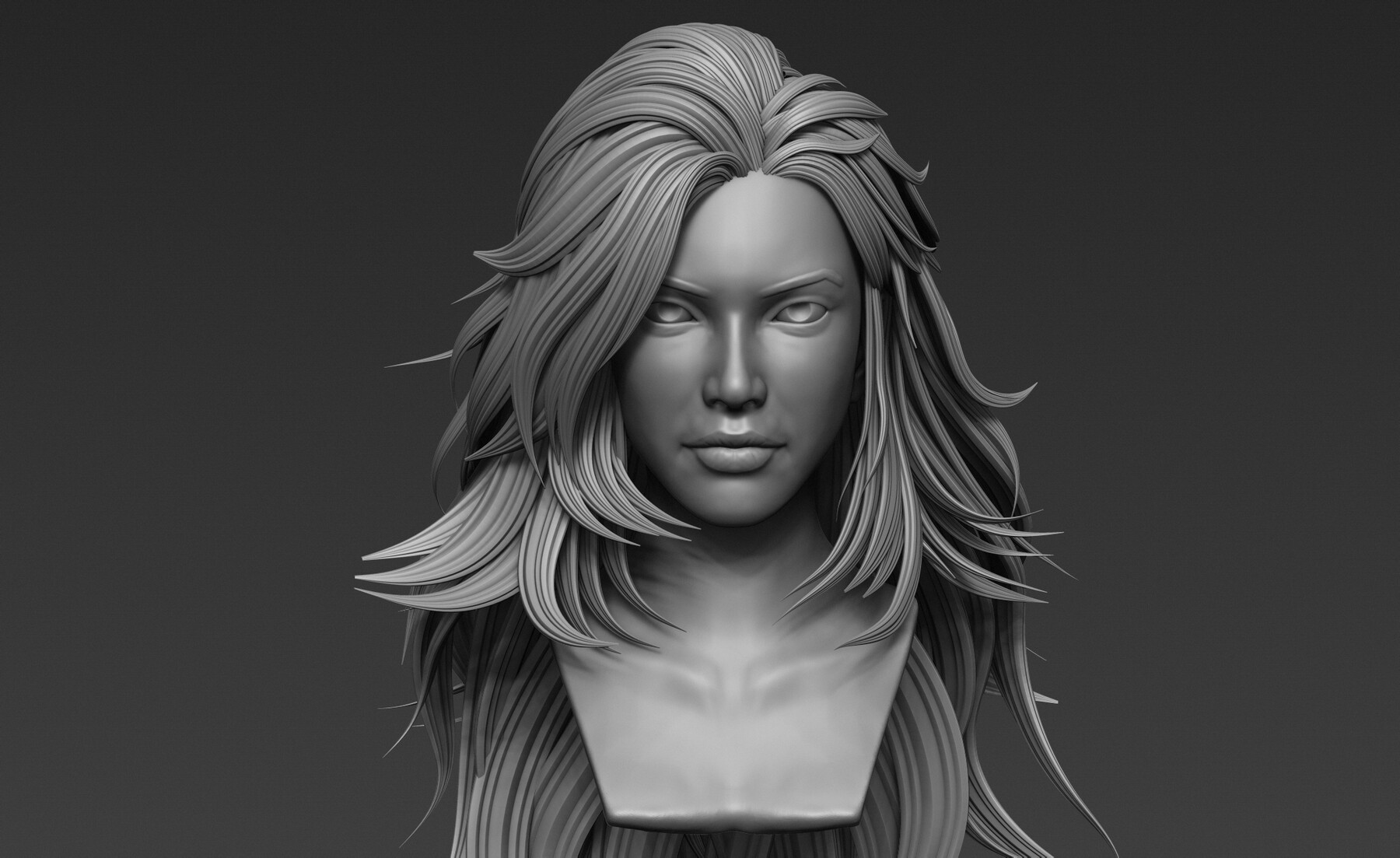 ArtStation - Female Bust with Hair 4 | Resources