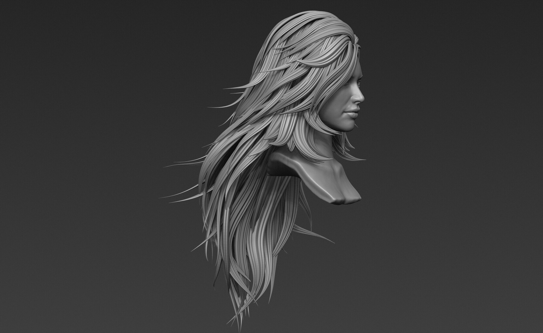 ArtStation - Female Bust with Hair 4 | Resources