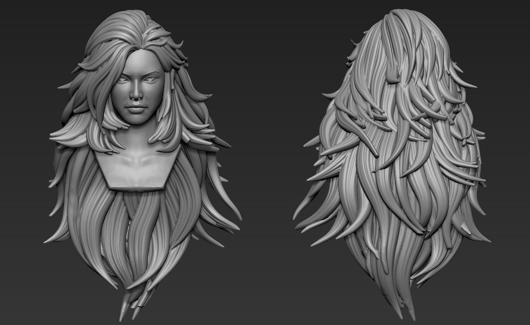ArtStation - Female Bust with Hair 4 | Resources