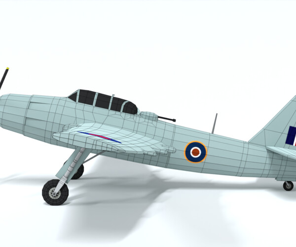 ArtStation - Low Poly Cartoon Fairey Spearfish WWII Airplane | Game Assets