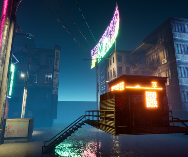 ArtStation - Cyberpunk City Scene (UE4 PACK) | Game Assets