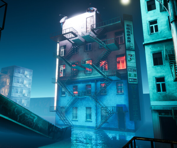 ArtStation - Cyberpunk City Scene (UE4 PACK) | Game Assets