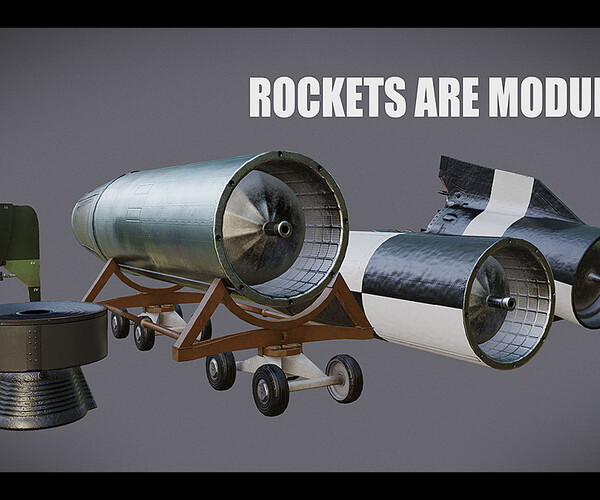 ArtStation - Space Age Invasion: Massive Modular Rocket Pack | Game Assets