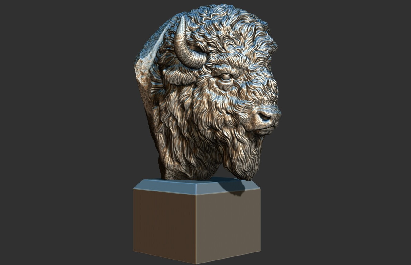 ArtStation - Bison bust | Resources