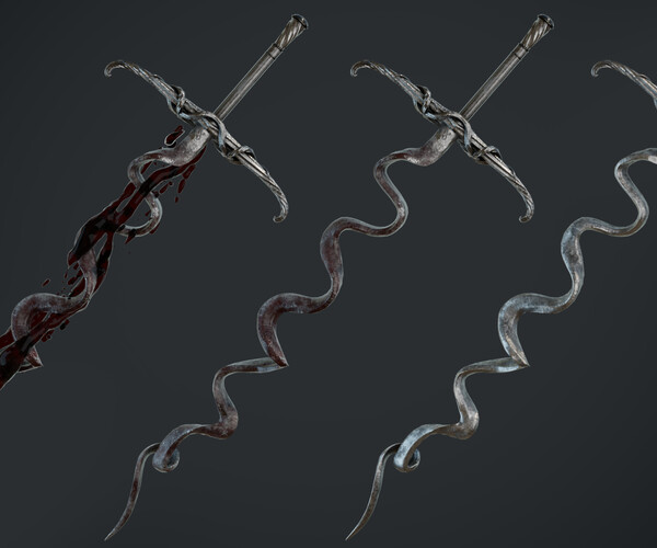 ArtStation - Ancient Bloody Sword 3d model | Game Assets