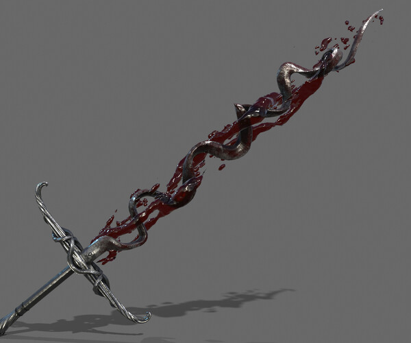 ArtStation - Ancient Bloody Sword 3d model | Game Assets