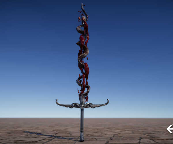 ArtStation - Ancient Bloody Sword 3d model | Game Assets