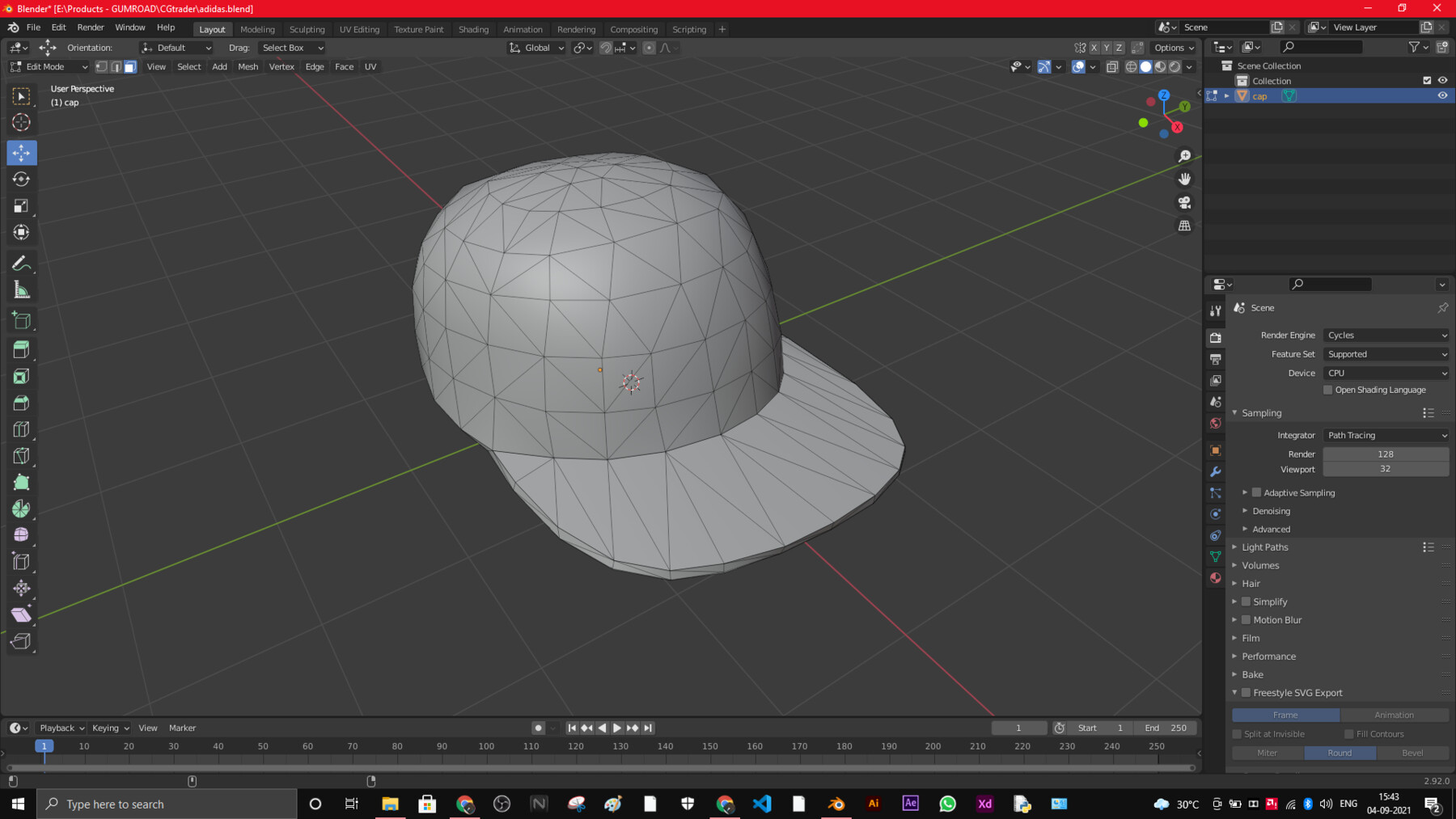 ArtStation - Adidas Cap - 3D model | Game Assets
